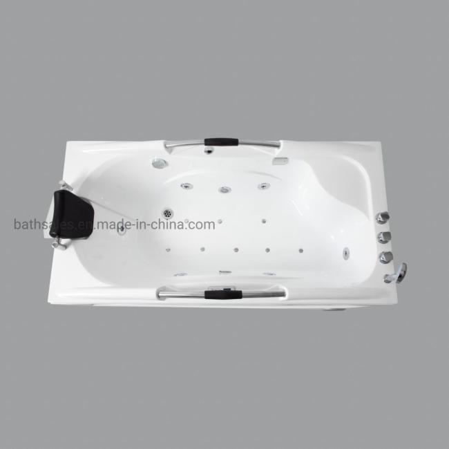 Whirlpool Bathtub Acrylic Massage with Handles and Headrest From China Manufacturer