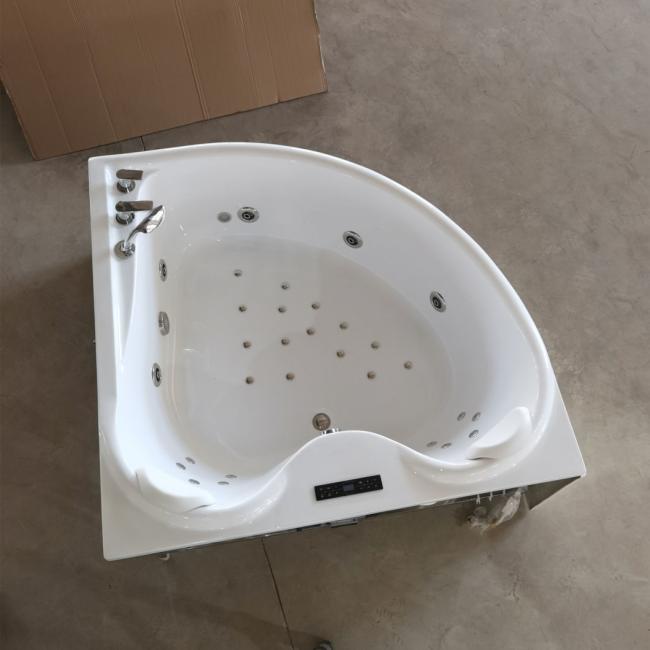 Acrylic Corner Bathtub with Digit Computer Panel Massage Whirlpool Bath