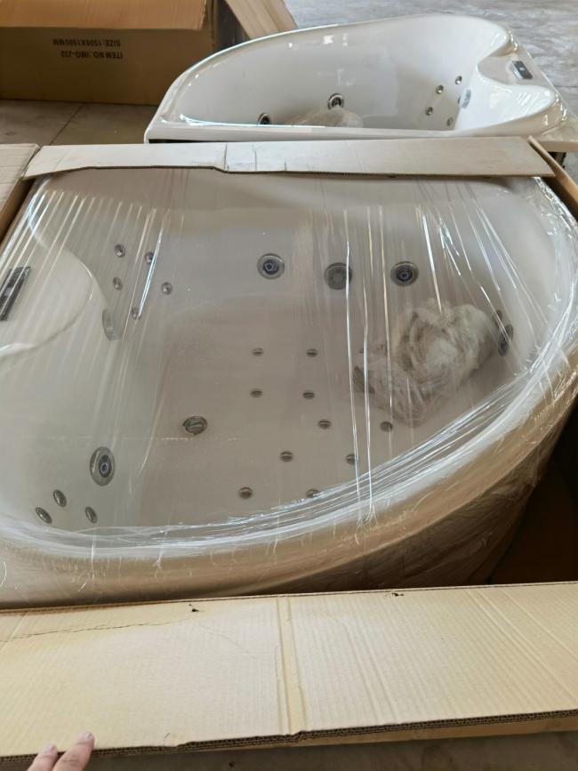 Corner Bathtub Acrylic Indoor Whirlpool Massage for 2 Person