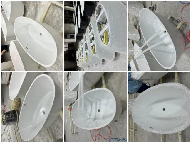 Oval Acrylic Freestanding Bathtub Egg Shape Bulk Loading for Option