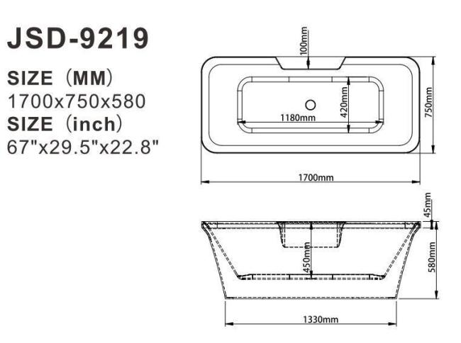 Flexible Acrylic Freestanding Bathtub Hot Tub with Outer Frame and Legs Accessories Separately
