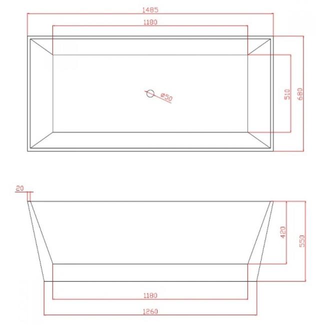 Eco-Friendly Materials Narrow Rim Border New Design Free Standing Bathtub Acrylic