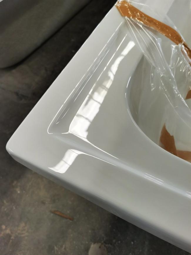 Elegant Simple Drop in Acrylic Bathtub with Handles Built in for South Asia Market