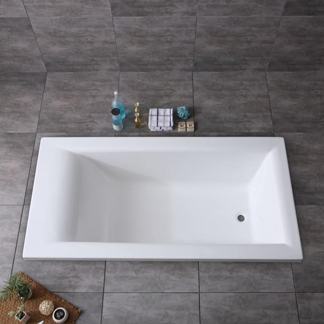 Simple Drop in Acrylic Bathtub Typical Design for Asia Market