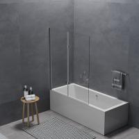Quality Versatile Double Piece Glass Foldable Acrylic Bathtub Screen Shower Cabin Black for sale