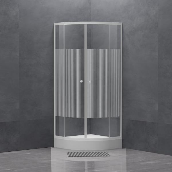 Quality Double Door Polished Chrome Framed Shower Sliding 6mm Glass Shower Square for sale