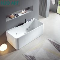 China Freestanding Whirlpool SPA Bathtub 1700x750mm Acrylic Massage Tub with LED Light for sale