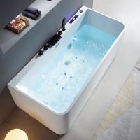 China Freestanding Whirlpool SPA Bathtub 1700x750mm Acrylic Massage Tub with LED Light for sale