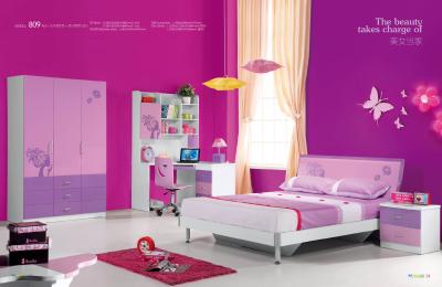 China sell modern girl's wood bed room furniture,#809 for sale