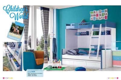 China glossy wooden bunk bed with drawers and pulled bed,#6628 for sale