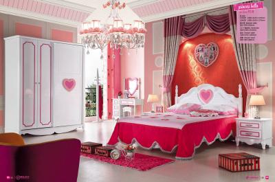 China modern girl's painted MDF bedroom set furniture made in China,#918 for sale