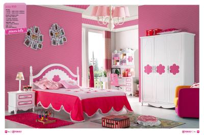 China glossy girl's painted bed room furniture set,#910 for sale