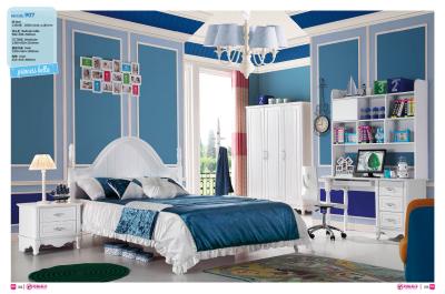 China white painted gloss kids bed room set furniture,#907 for sale