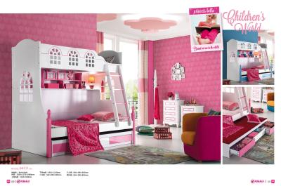 China kids wood bunk bed with pulled bed,#6613 for sale