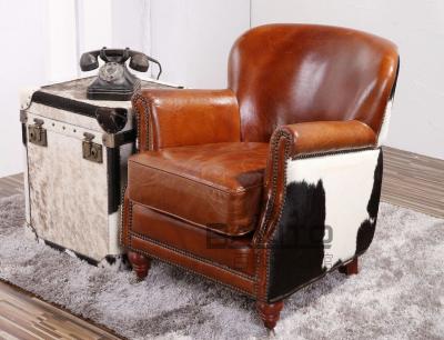 China brown antique style leather chair furniture,#2004 for sale