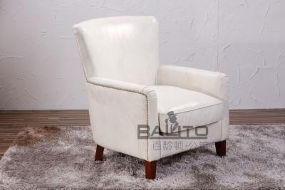 China antique white leather chair,#2012 for sale