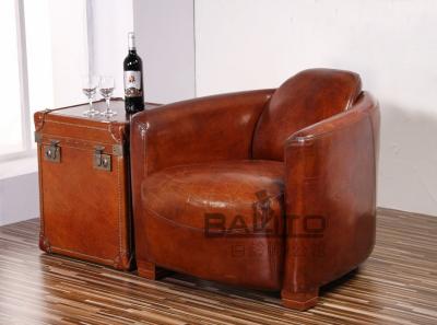 China luxury antique old style leather chair sofa,#2026 for sale