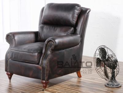 China classical Europe style black arm leather chair,#2086 for sale