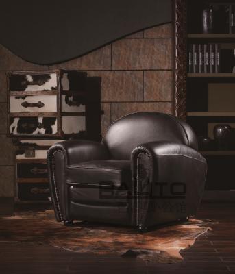 China old style black single leather sofa furniture,#K603A for sale
