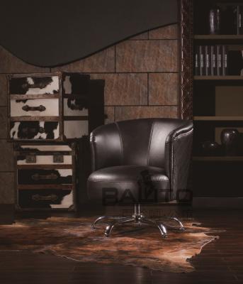 China old style black leather swivel sofa furniture,#K607 for sale