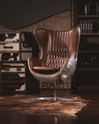 China antique club leather swivel chair with aluminium shell,#K616 for sale