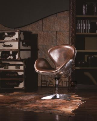 China old style club leather swivel chair with aluminium shell,#K620A for sale