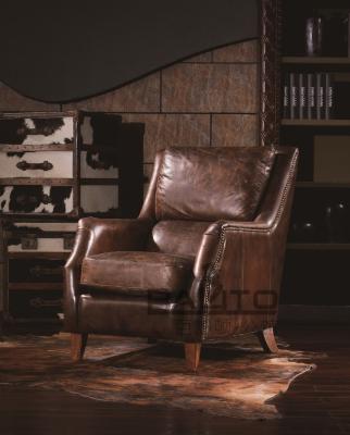 China antique Europe style leather hotel single sofa,#K622 for sale