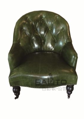 China luxury old style green leather night club single sofa furniture,#XD0064 for sale