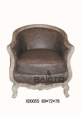 China antique style leather living room chair furniture,#XD0055 for sale