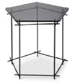 China North Europe pentagon glass corner table furniture for sale