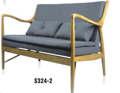 China America style wooden frame home upholstered 2 seater leisure sofa furniture for sale