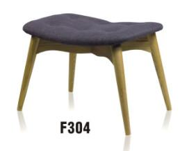 China America style mid century ottoman with wood leg for sale
