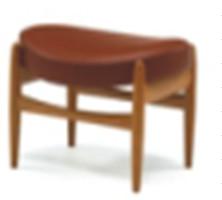 China America style mid century wood leg ottoman for sale