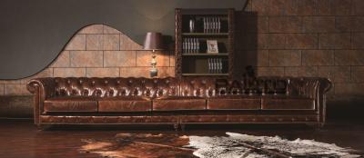 China Luxury antique 6 seater leather sofa furniture/rectangle 6 person antique leather sofa for sale