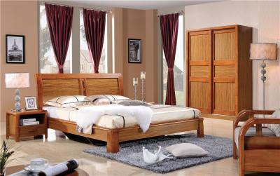 China modern wooden double bed room set furniture for sale