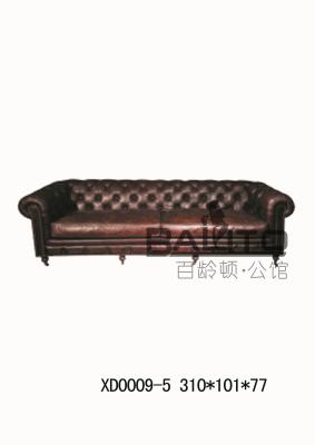 China Luxury antique 5 seater leather sofa furniture/rectangle 5 person antique leather sofa for sale