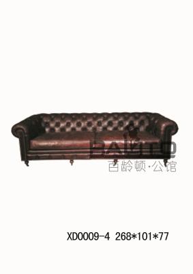 China Luxury antique 4 seater leather sofa furniture/rectangle 4 seat antique leather sofa for sale