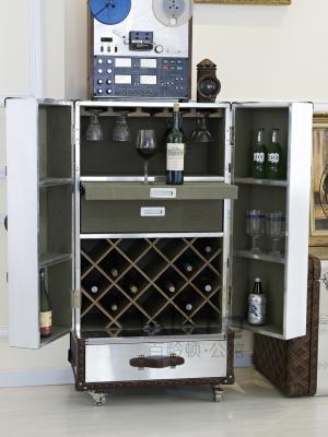 China classical America style antique aluminium wine cabinet for sale