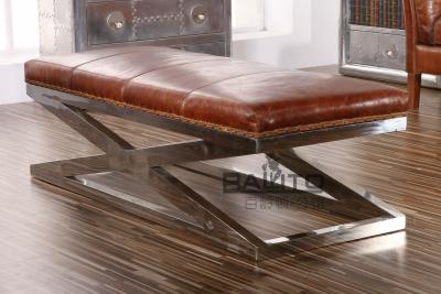 China classical old style leather ottoman club furniture for sale