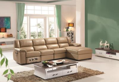 China sectional genuine leather home corner sofa with one unit recliner for sale