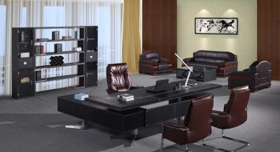 China luxury 2.8m office leather executive table/office leather boss table for sale