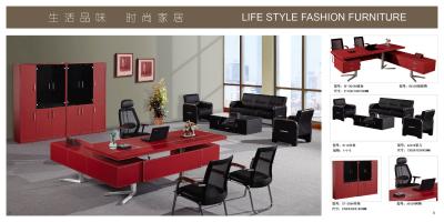 China luxury office leather executive table/office leather boss table furniture for sale