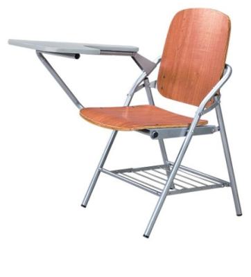 China durable foldable plywood training chair with tablet and basket for sale