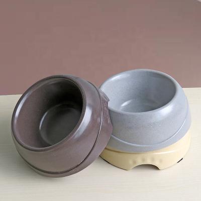 China Sustainable Bamboo Fiber Slanted Single Mouth Anti-Spill Water Cat Dog Bowl Pet Food Bowls for sale
