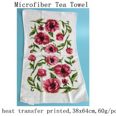 China printed flower microfiber dish towel kitchen towel for sale
