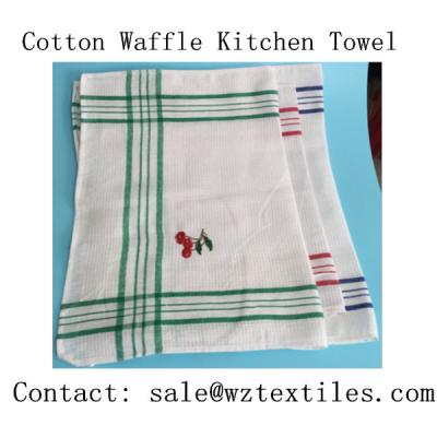 China 100% cotton waffle embroider tea towel wholesale for sale