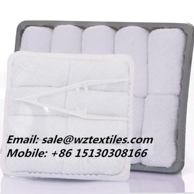 China Pure white cotton airline towels inflight towel for sale