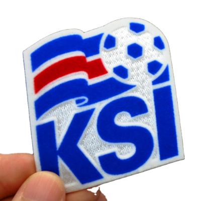 China China Factory Design Soccer Team Badges 3d Flock Patch Label for clothes for sale
