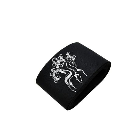 China Wholesale Good Elasticity Colorful Printed Thick Elastic Band With Custom Woven Patch Label Band Ribbon for sale