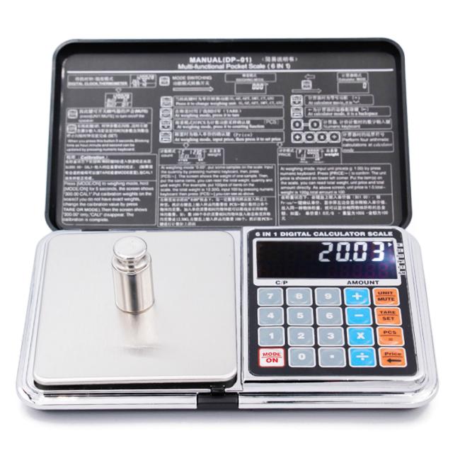 LCD 6 in 1 Multi-function Digital Scales Electronic 0.01*500g weight balance With Palm Calculator Design for silver jewelry